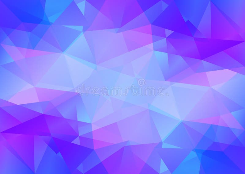 Geometric Blue and Violet Background with Triangular Polygons. Abstract ...