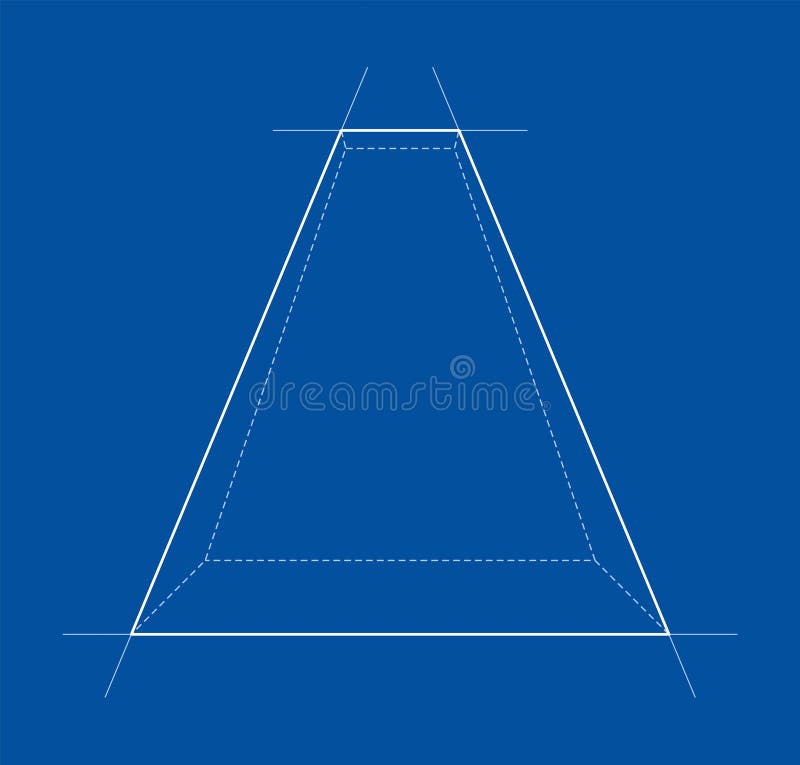 Geometric Blueprint on Blue Background Stock Illustration ...