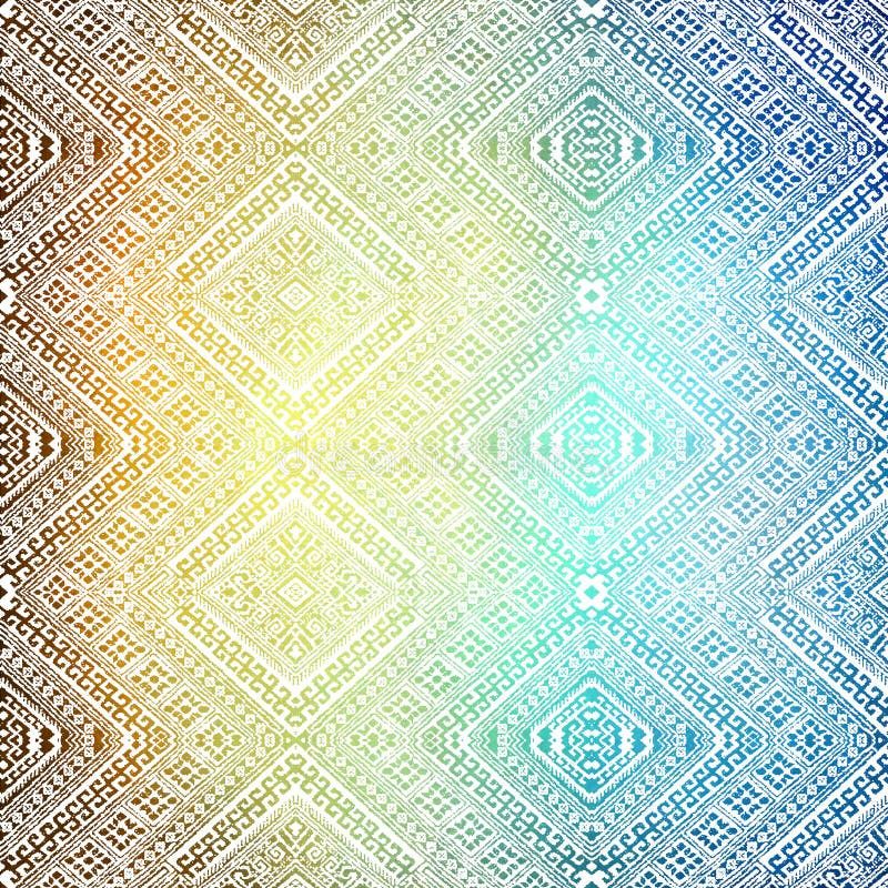 Geometric Boho Style Tribal Pattern with Distressed Texture and Effect ...