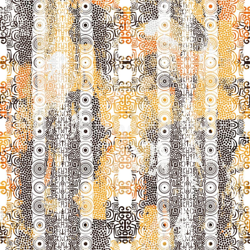 Geometric Boho Style Tribal Pattern with Distressed Texture and Effect ...