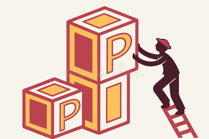 Geometric and Bold Letter P Formed from Overlapping 3D Cubes with ...