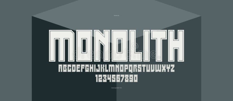 Geometric Bold and Strong Vector Font for Logos and Emblems, Heavy ...