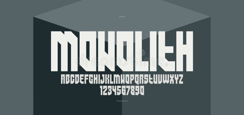 Geometric Bold and Strong Vector Font for Logos and Emblems, Heavy ...