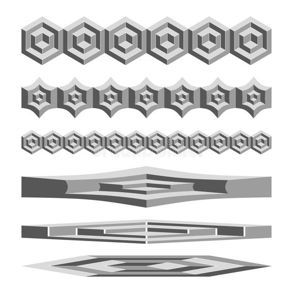 Geometric Border Pattern. Abstract Volume Shape. Repeating Element ...