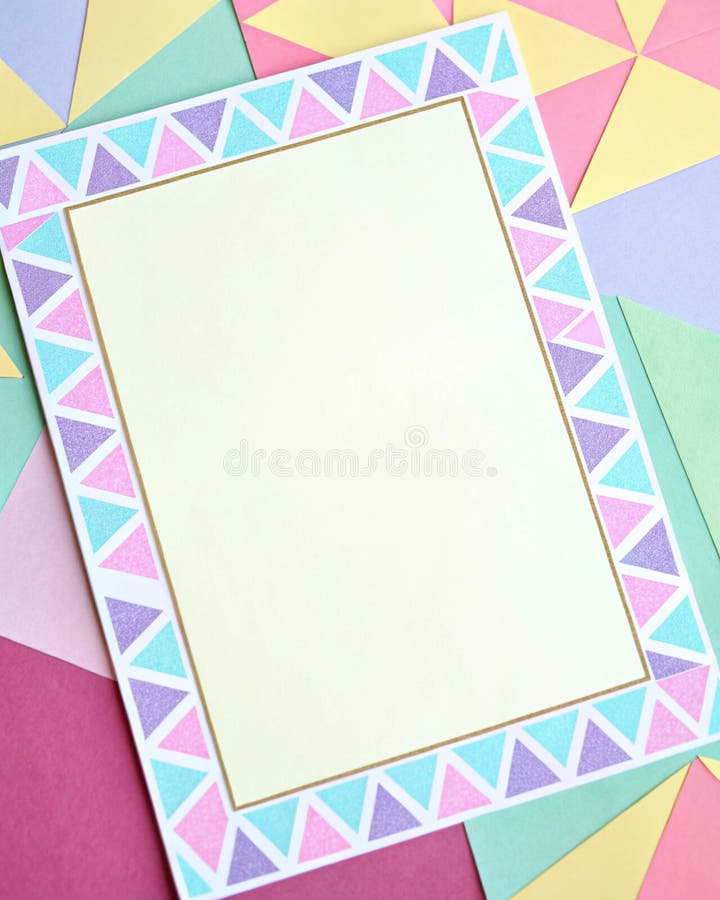 Geometric Border Pattern with Paper Texture and Cotton Candy Dreams ...