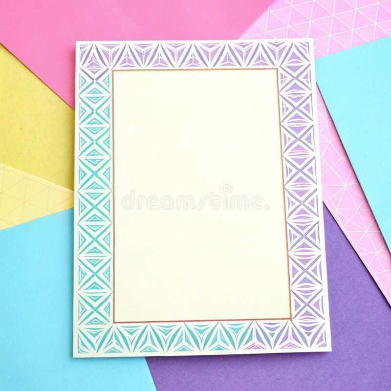 Geometric Border Pattern with Paper Texture and Cotton Candy Dreams ...
