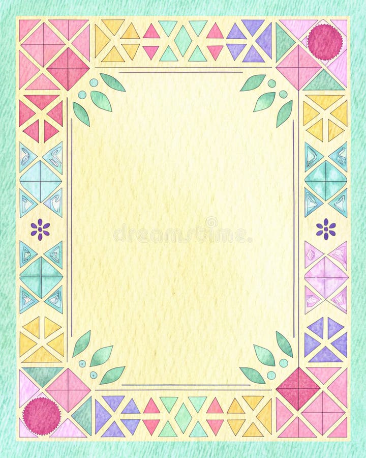 Geometric Border Pattern with Paper Texture and Cotton Candy Dreams ...