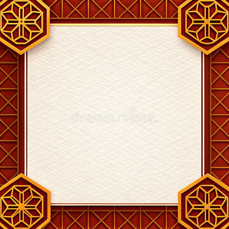 Geometric Border Pattern with Paper Texture and Fiery Sunset Palette ...