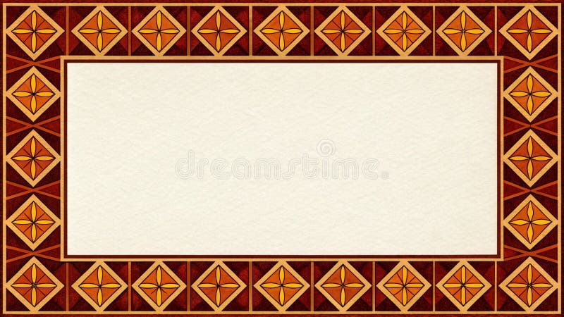 Geometric Border Pattern with Paper Texture and Fiery Sunset Palette ...