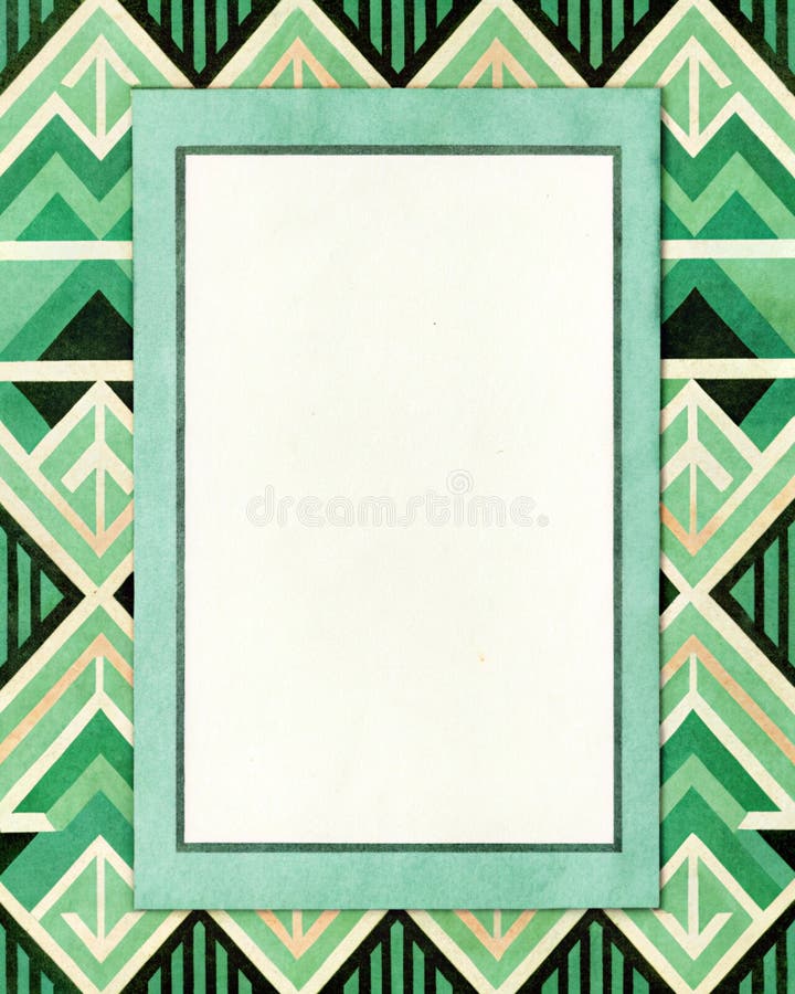 Geometric Border Pattern with Paper Texture and Forest Canopy Palette ...