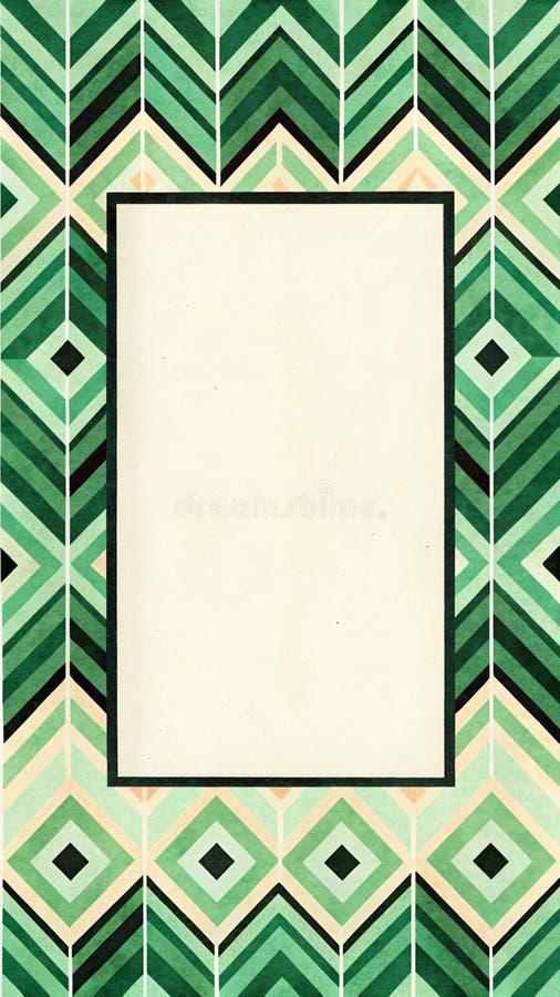 Geometric Border Pattern with Paper Texture and Forest Canopy Palette ...