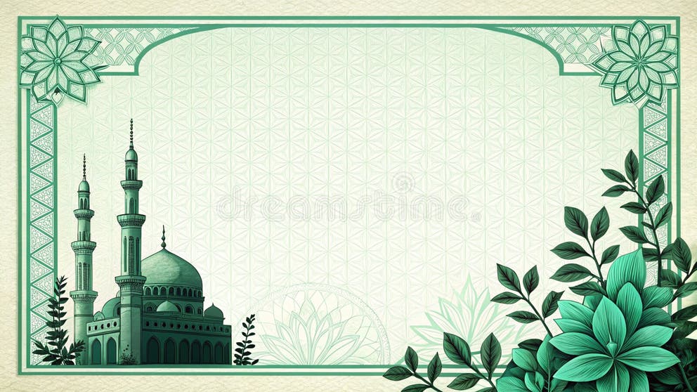 Geometric Border Pattern with Paper Texture and Forest Canopy Palette ...