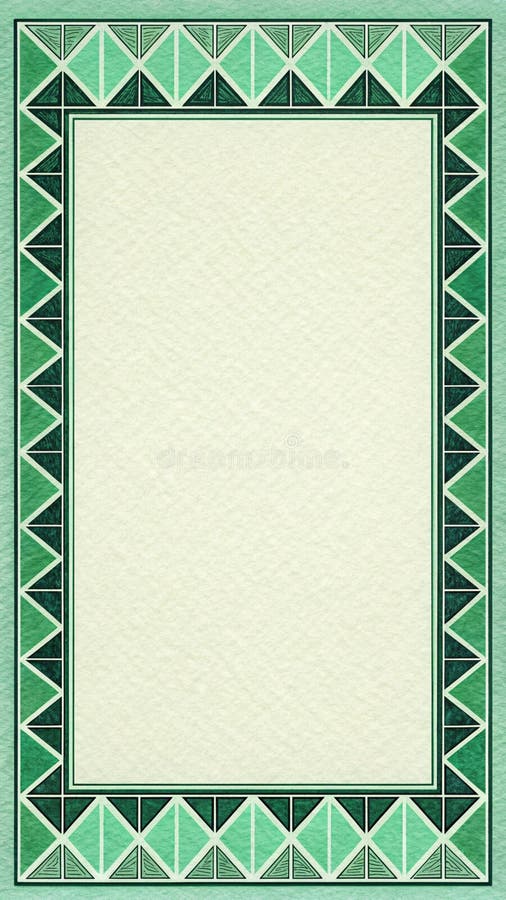 Geometric Border Pattern with Paper Texture and Forest Canopy Palette ...