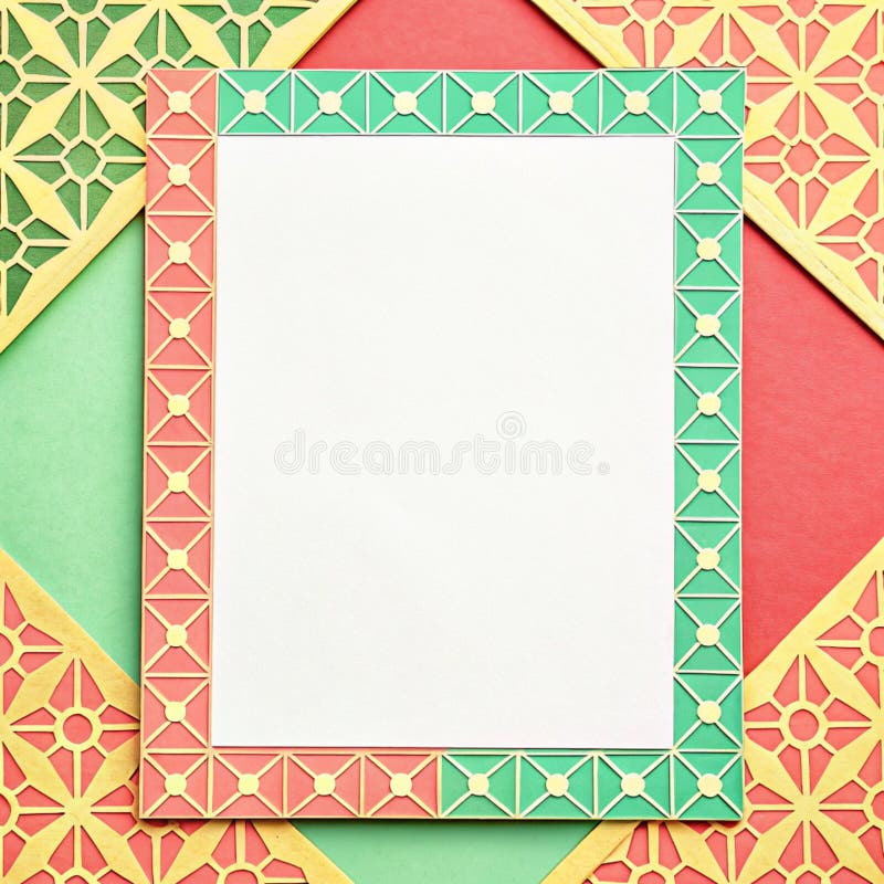 Geometric Border Pattern with Paper Texture and Fresh Summer Vibes ...