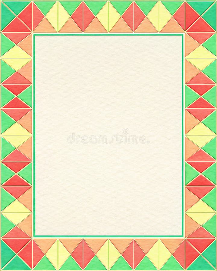 Geometric Border Pattern with Paper Texture and Fresh Summer Vibes ...
