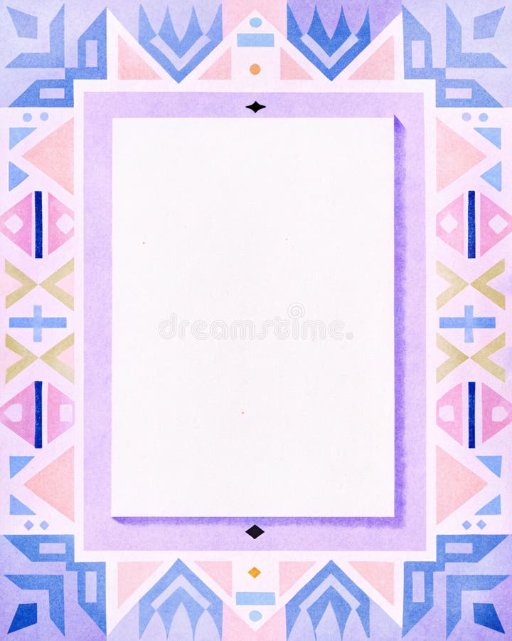 Geometric Border Pattern with Paper Texture and Lavender Bliss Palette ...