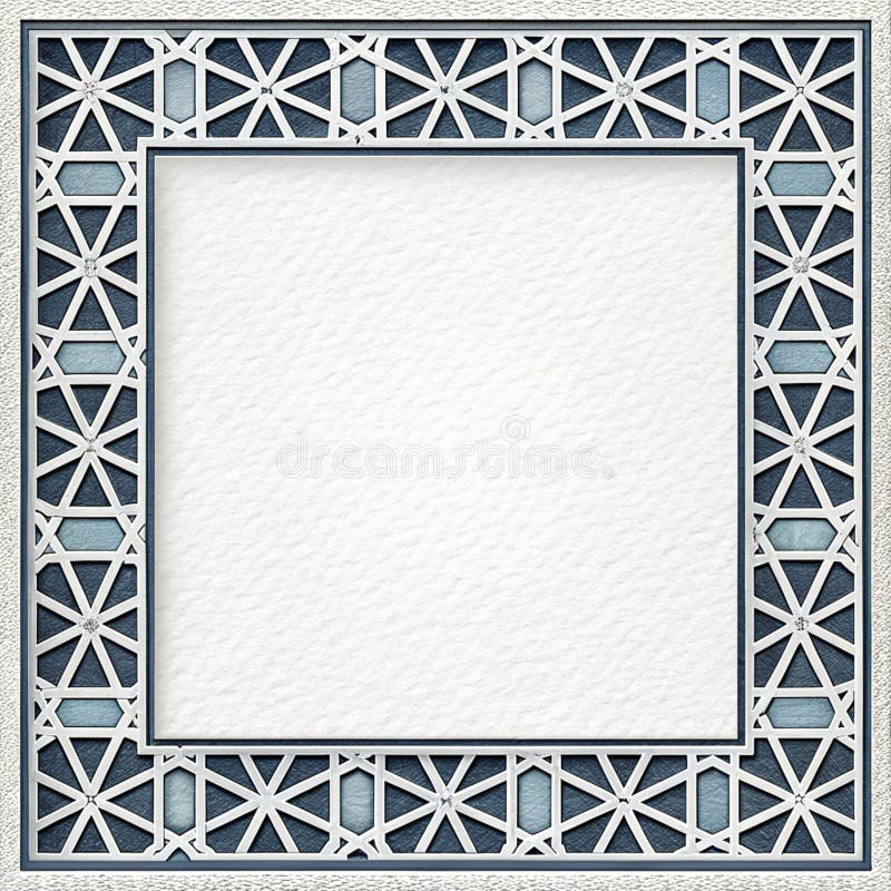 Geometric Border Pattern with Paper Texture and Modern Grayscale ...