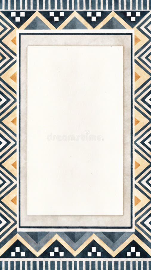 Geometric Border Pattern with Paper Texture and Modern Grayscale ...