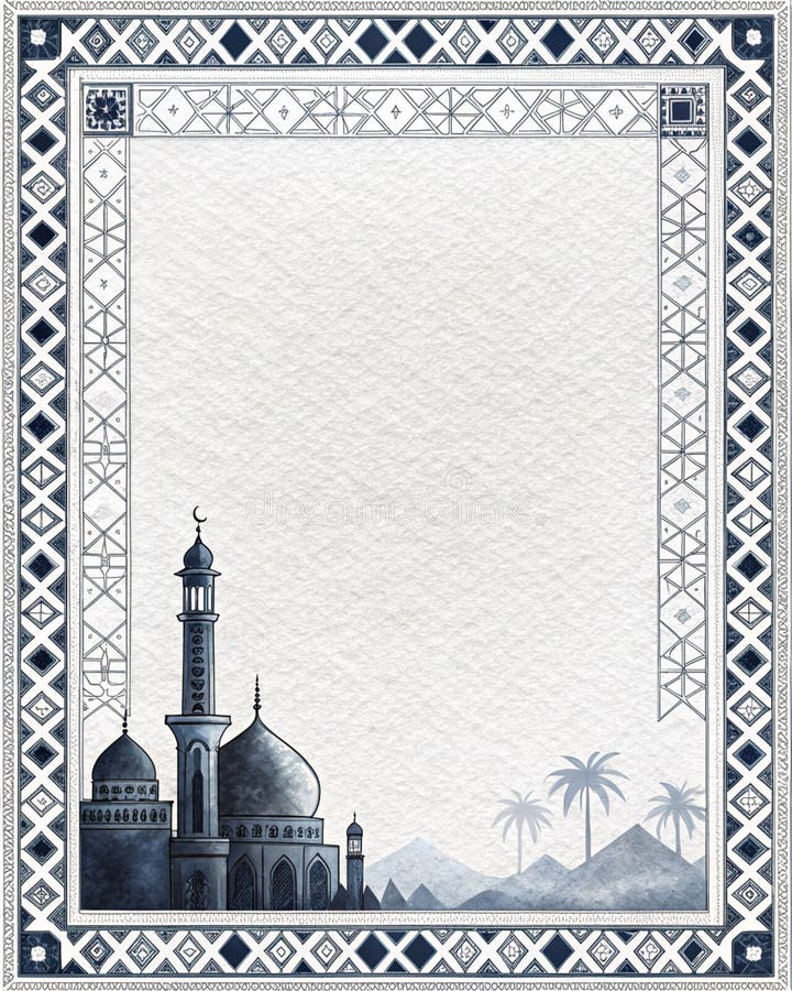Geometric Border Pattern with Paper Texture and Modern Grayscale ...