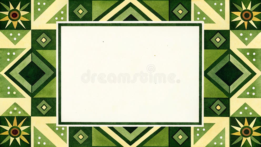 Geometric Border Pattern with Paper Texture and Mossy Grove Palette ...