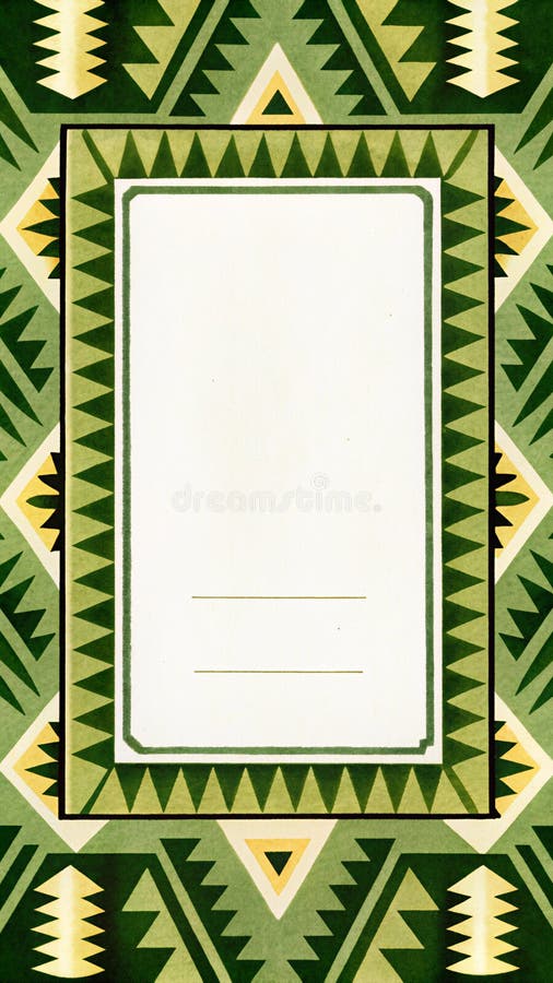 Geometric Border Pattern with Paper Texture and Mossy Grove Palette ...