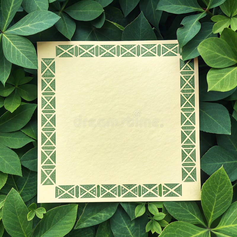 Geometric Border Pattern with Paper Texture and Mossy Grove Palette ...