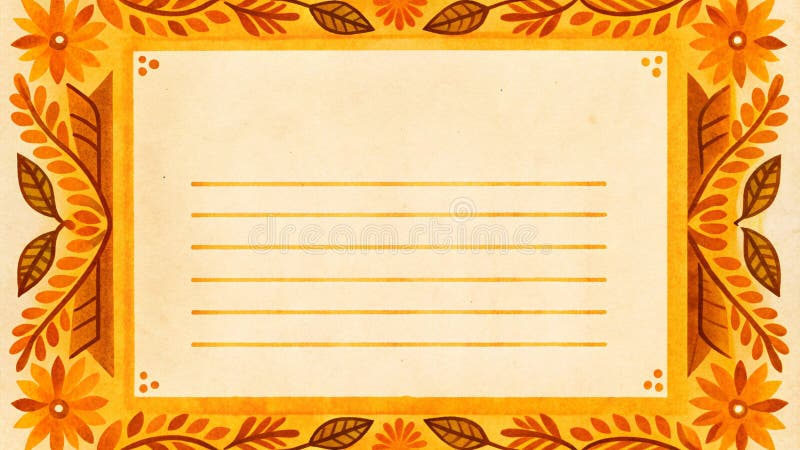 Geometric Border Pattern with Paper Texture and Sunset Glow Palette ...