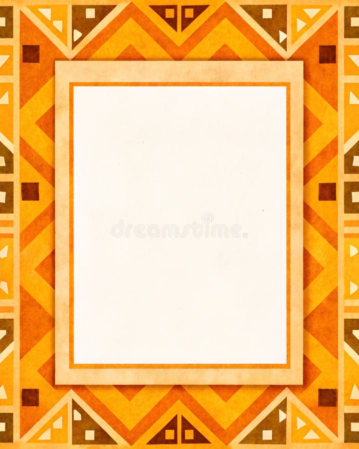 Geometric Border Pattern with Paper Texture and Sunset Glow Palette ...