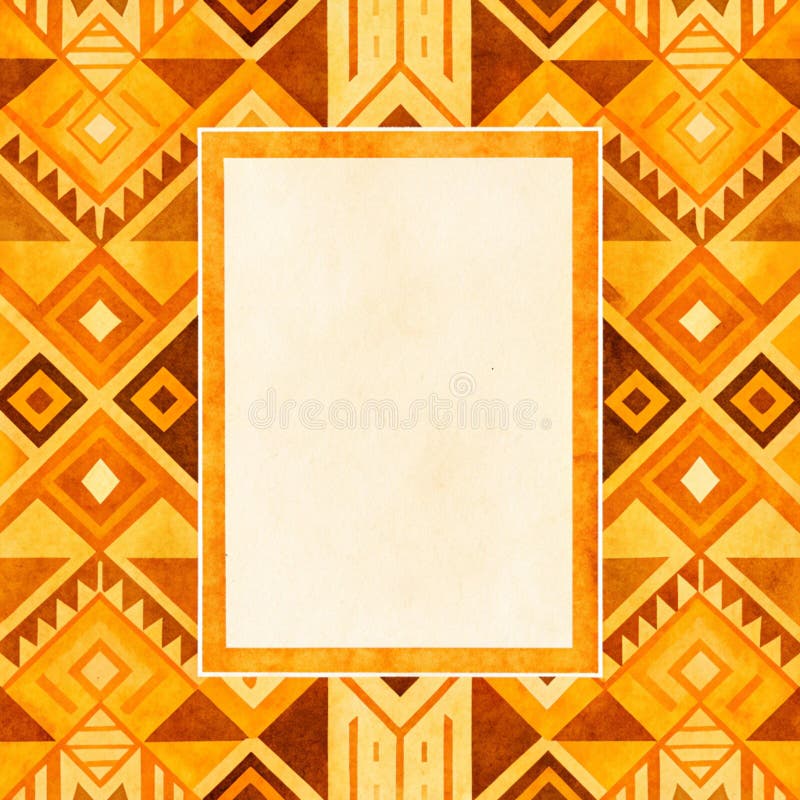 Geometric Border Pattern with Paper Texture and Sunset Glow Palette ...