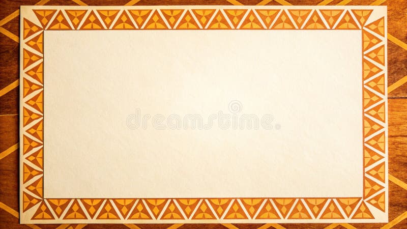 Geometric Border Pattern with Paper Texture and Sunset Glow Palette ...