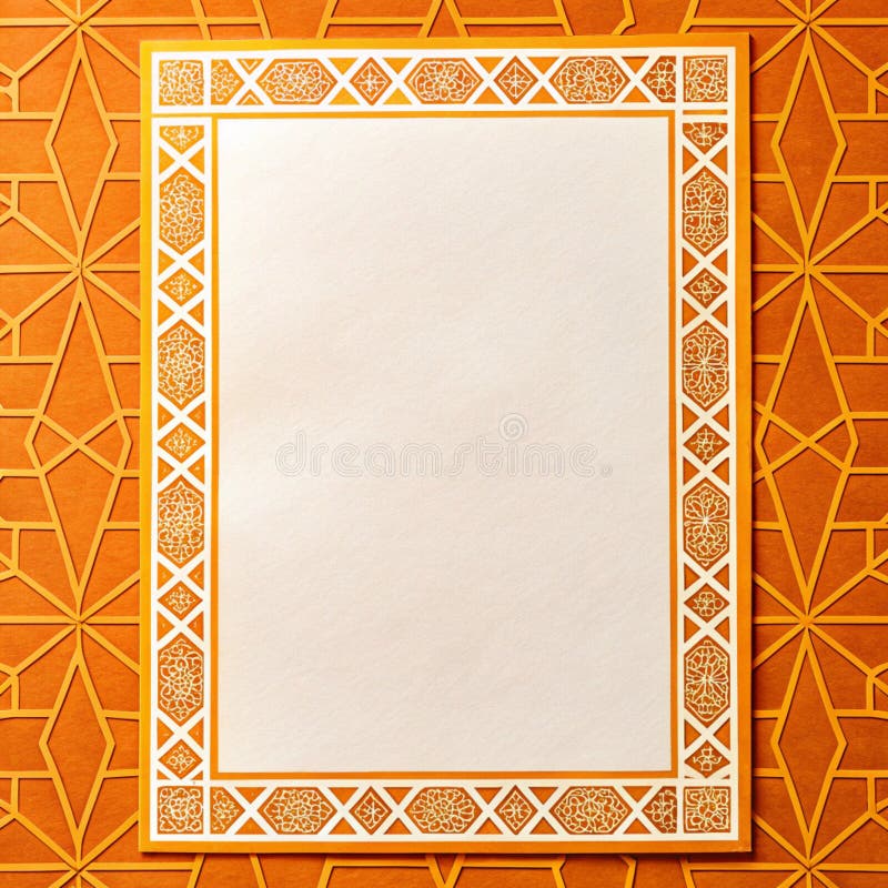 Geometric Border Pattern with Paper Texture and Sunset Glow Palette ...