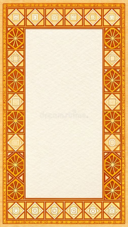 Geometric Border Pattern with Paper Texture and Sunset Glow Palette ...