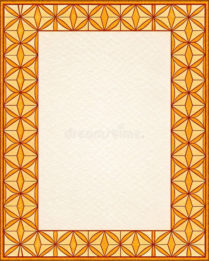 Geometric Border Pattern with Paper Texture and Sunset Glow Palette ...