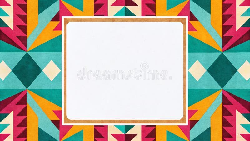 Geometric Border Pattern with Paper Texture and Vibrant Contrast ...