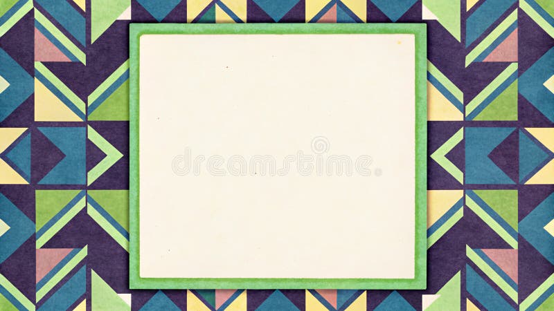 Geometric Border Pattern with Paper Texture and Vibrant Earthy Cool ...