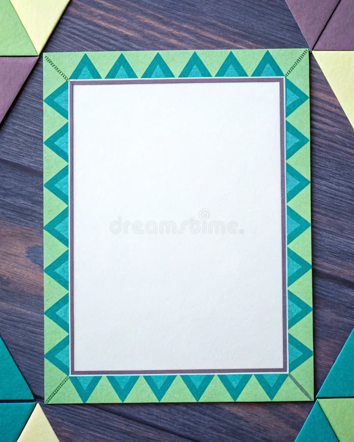 Geometric Border Pattern with Paper Texture and Vibrant Earthy Cool ...