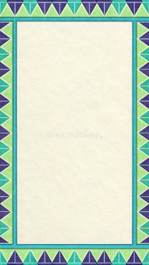 Geometric Border Pattern with Paper Texture and Vibrant Earthy Cool ...