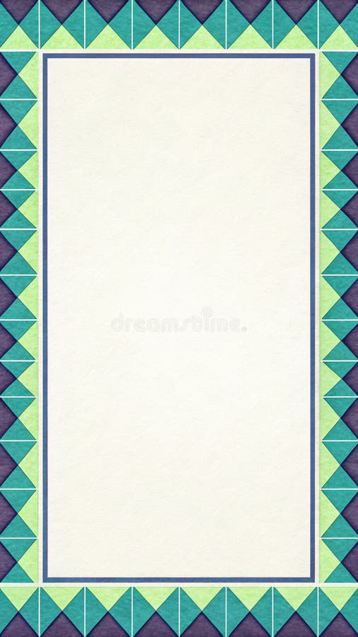 Geometric Border Pattern with Paper Texture and Vibrant Earthy Cool ...