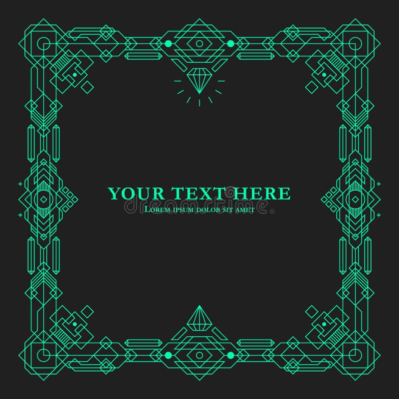 Geometric border template stock vector. Illustration of blueprint ...