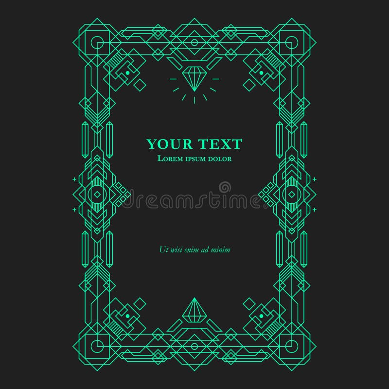 Geometric border template stock vector. Illustration of ancient - 87329052