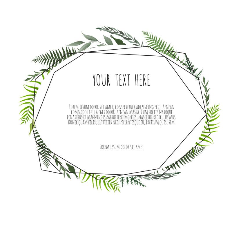 Geometric Botanical Vector Frame. Floral Poster, Invite. Stock Vector ...