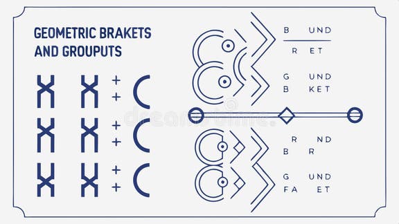 Geometric Brackets Set, Math Symbols for Educational Use Vector Design ...