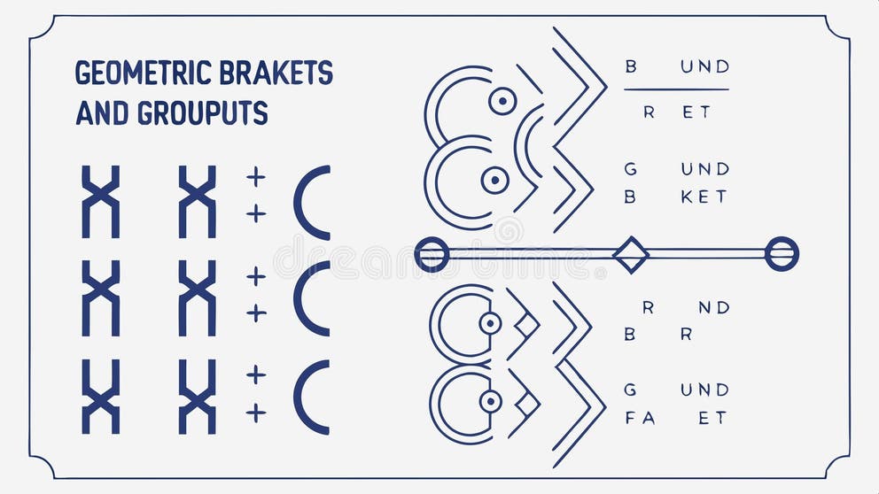 Geometric Brackets Set, Math Symbols for Educational Use Vector Design ...