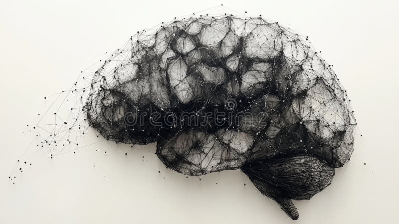 Geometric Brain Silhouette Showcasing Intricate Designs and Patterns in ...