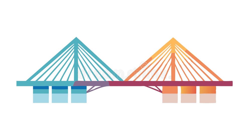 Geometric Bridge Icon, Abstract Architectural Design, Vector Design ...