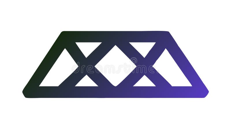 Geometric Bridge Truss Icon for Engineering Connection, Vector Design ...