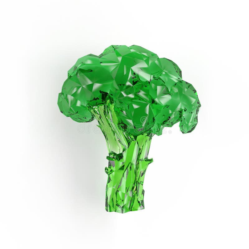 Origami Broccoli Icon, Flat Style Stock Vector - Illustration of green ...