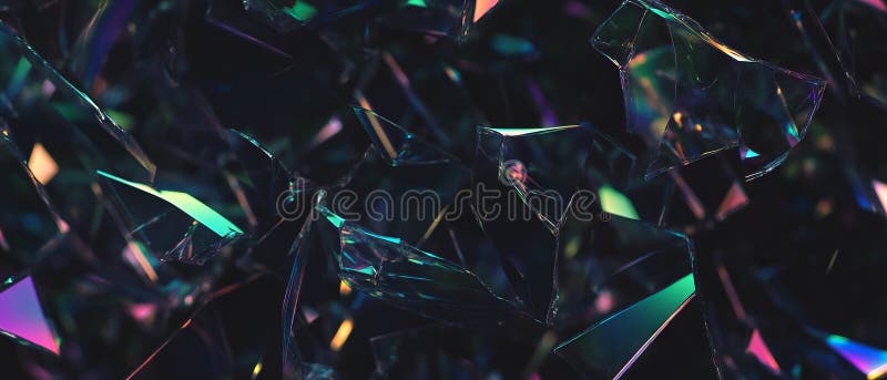 Geometric Broken Glass Overlay Texture with Structured Design on Black ...