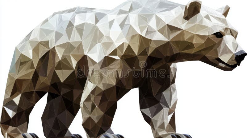 Low Poly Bear stock illustration. Illustration of animal - 372713295