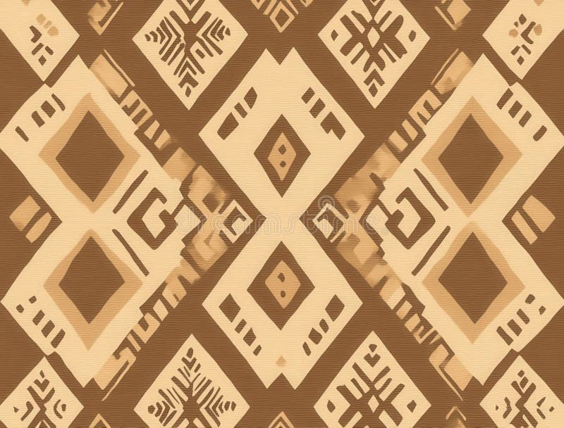 Geometric Brown Beige Textile Pattern Stock Illustration - Illustration ...